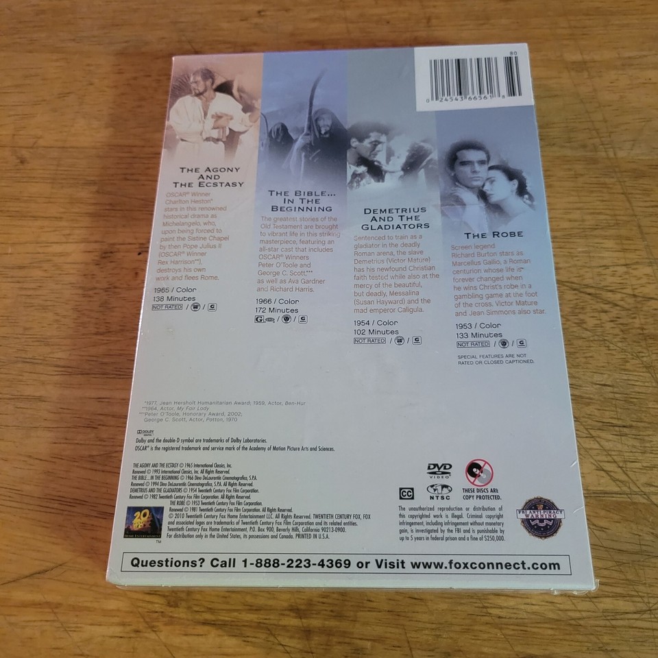 DVD 4 Movie Fox Studio Classics 75 Years Agony and Ecstasy The Bible ...