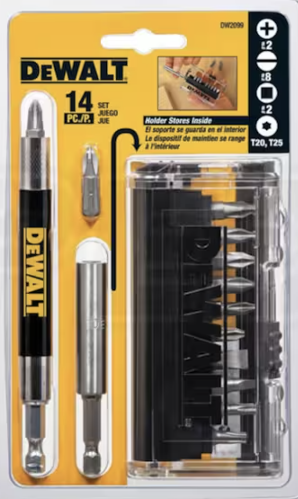 DEWALT COMPACT DRIVE DRIVER MAGNETIC BIT TIP HOLDER FINDER GUIDE 14 pc ...