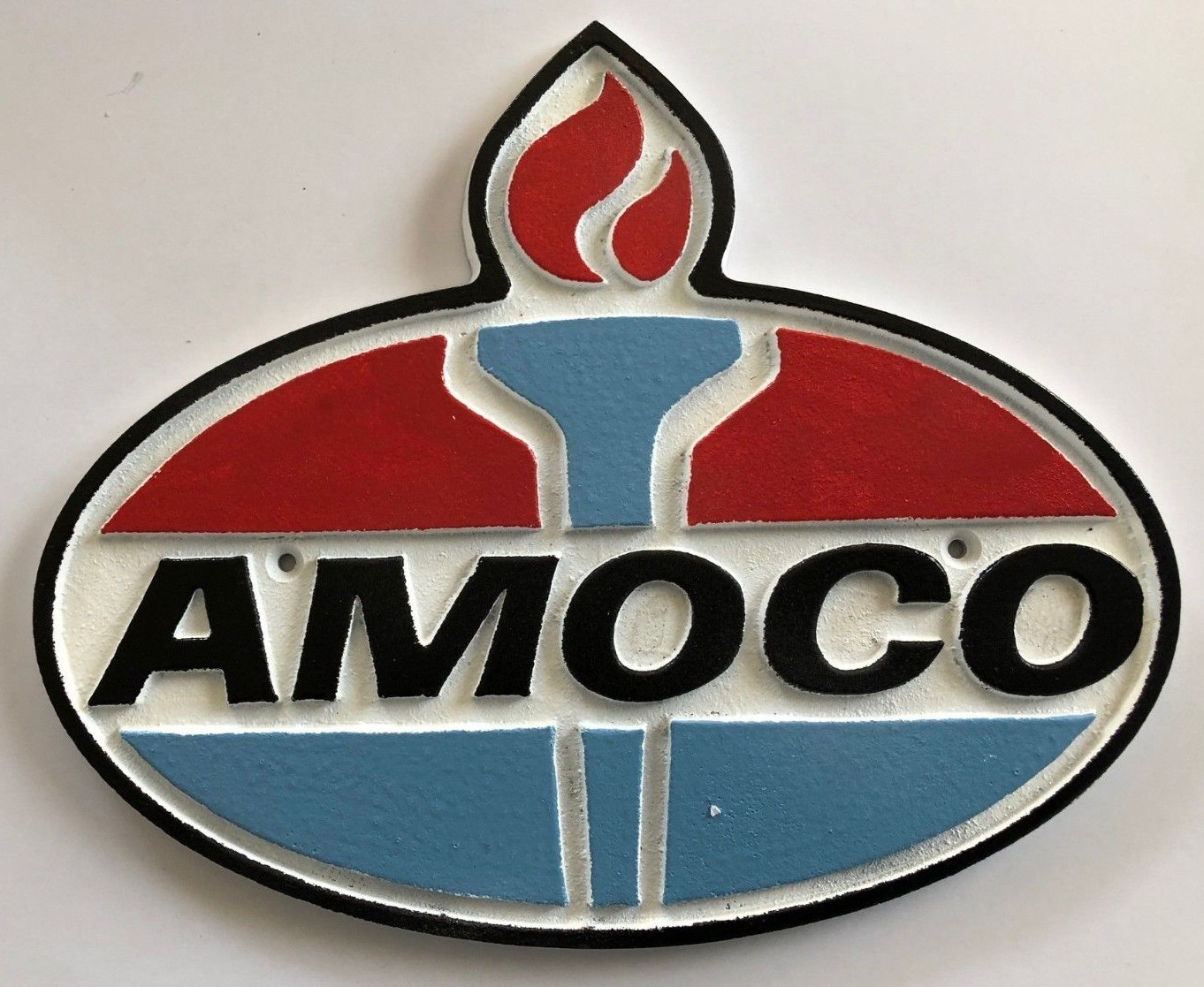 AMOCO logo, hand-painted, cast aluminum plaque, ready to hang | eBay