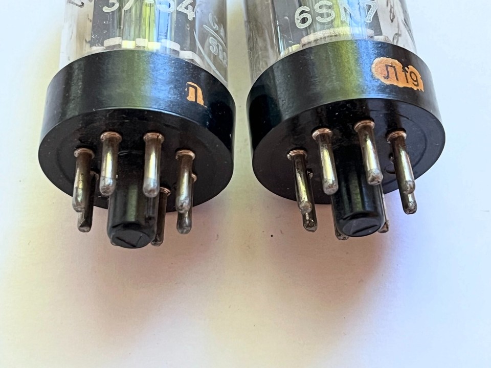 2PCS 6SN7 / 1578 / 6N8S PAIR RFT TUBES! USED! THIN BASE! RARE! TESTED ...