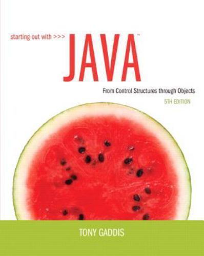Starting Out with Java: From Control Structures through Objects (5th Edition) 9780132855839| eBay