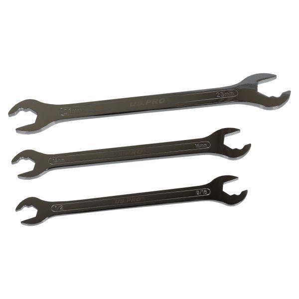 US PRO Tools 14pcs Ultra Thin Ratcheting Action O/E Spanner Set Metric ...