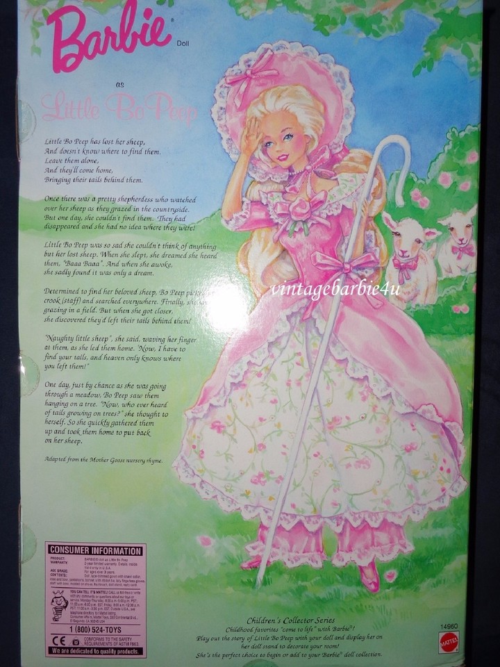 Mattel Barbie Doll As Little Bo Peep Childrens Collector Series NEW ...