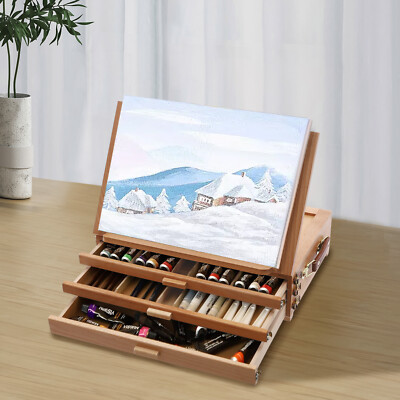 Wooden Painting & Drawing Table Foldable Easel Painting Board Stand w ...