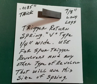 Spur Trigger Revolver Trigger Return Springs, 1/4" Wide-Please Read! | eBay