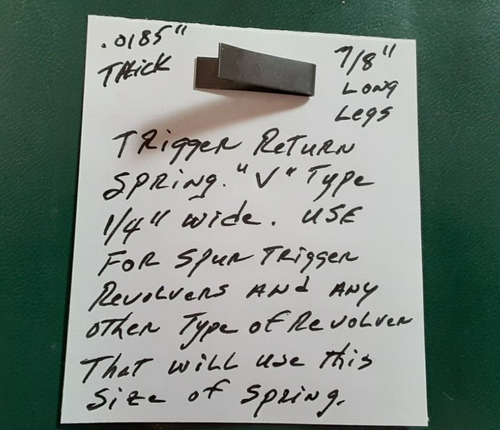 Spur Trigger Revolver Trigger Return Springs, 1/4" Wide-Please Read! | eBay
