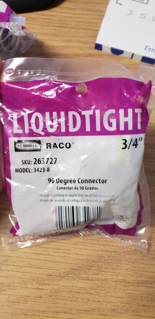 Hubbell Raco 3/4" 90 Degree Liquidtight Connector | eBay