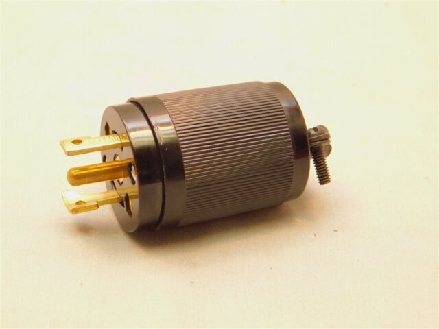 Hubbell HBL7485 15A Midget Locking Plug 3P 3W 120/240VAC Ml-3P - Black ...