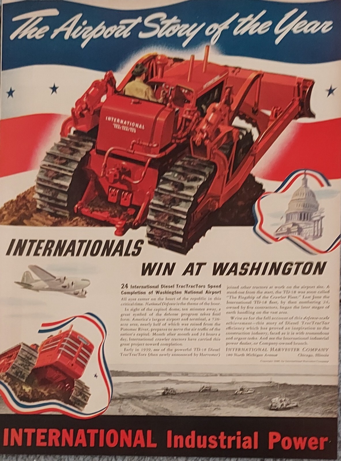 International Trac Trac Tractor Vintage Magazine Ad 1940 Washington Nat ...