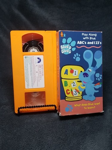 Blue's Clues Play Along with Blue ABC’s and 123’s (VHS, 1999) Orange ...