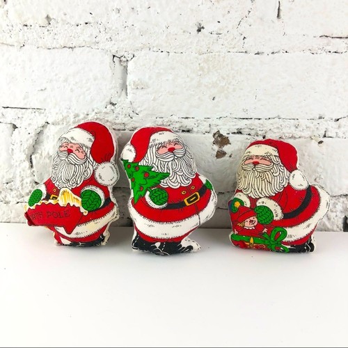 Vintage Handmade Cloth Santa Christmas Ornaments | eBay