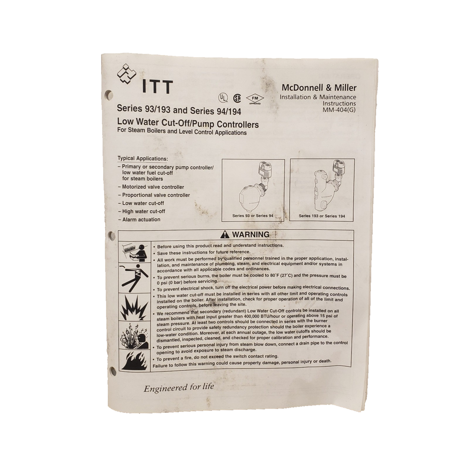 McDonnell & Miller 94 Low Water Cut-Off & Pump Controller 5 Switch ...