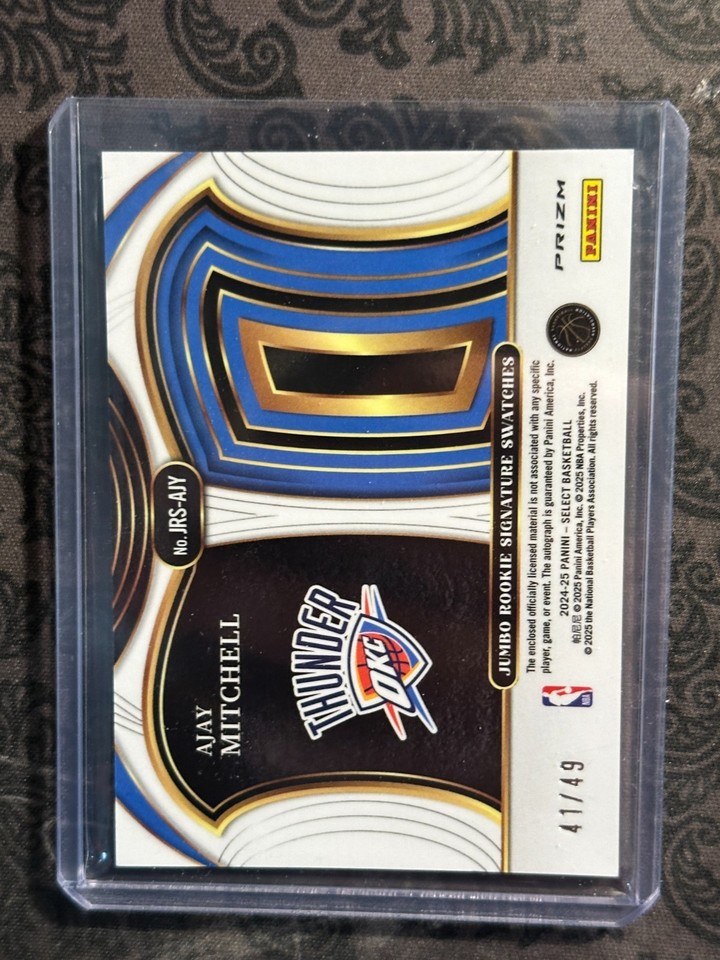 2024-25 SELECT AJAY MITCHELL JUMBO 3 COLOR PATCH AUTO RPA WHITE PRIZM ...