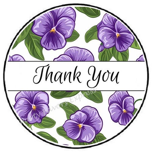 THANK YOU VIOLETS ENVELOPE SEALS LABELS STICKERS PARTY FAVOR | eBay