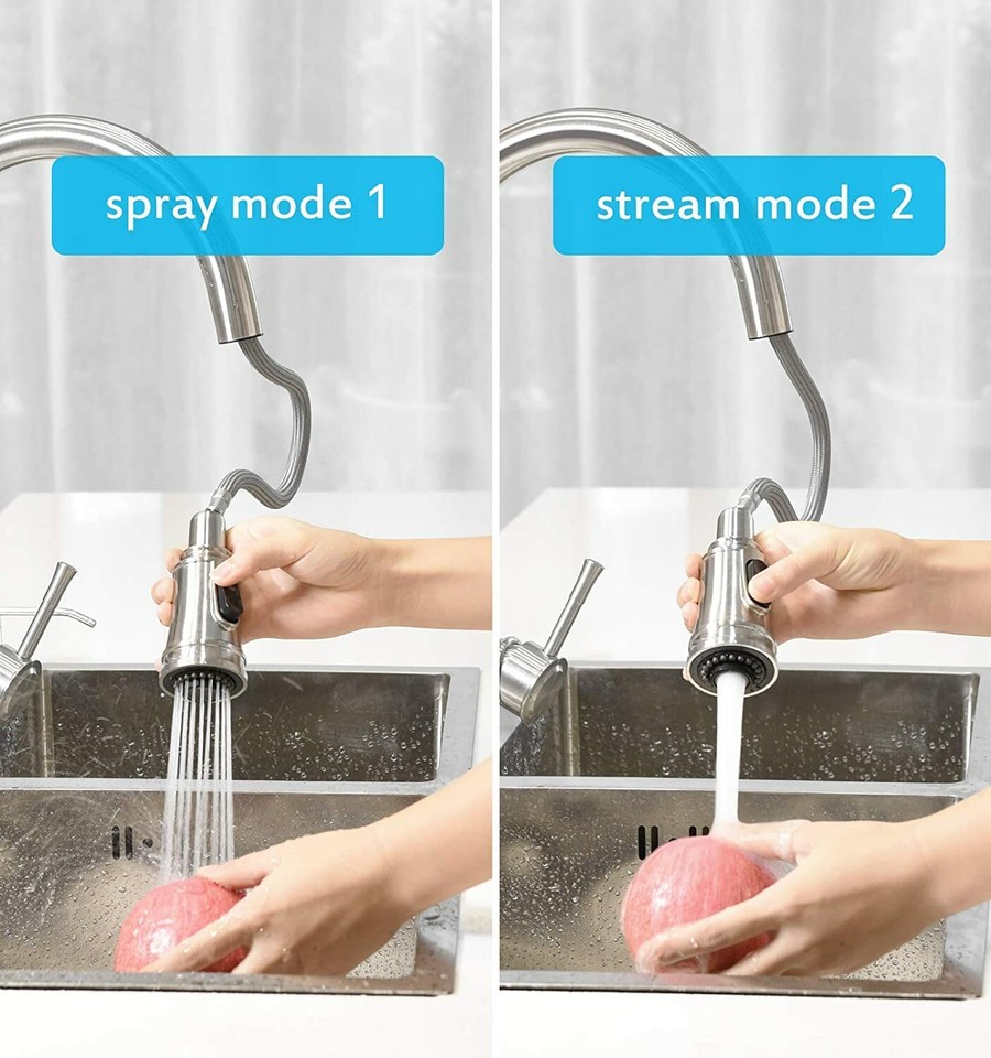 Touchless Kitchen Sink Faucet Pull Out Sprayer Touch Sensor Activated ...