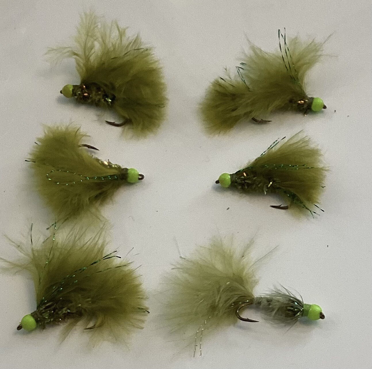 Fly Fishing Lures Olive Size 6 ( qty 6) | eBay UK