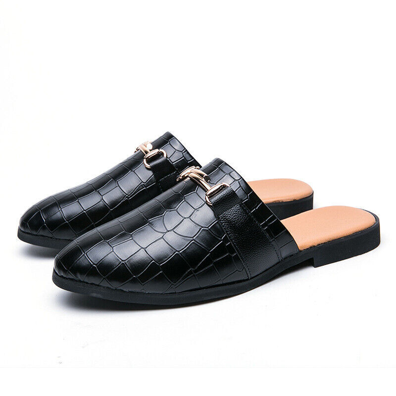 Men Half Slipper Stone Pattern Loafers Breathable Casual Closed Toe ...