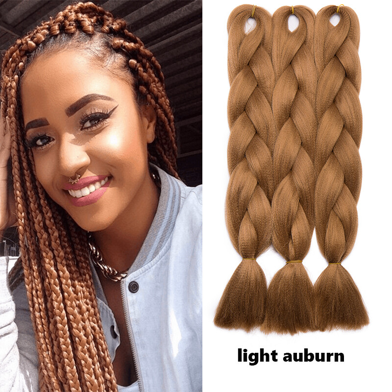 Any Color 24" Braiding Ombre Rainbow 100g Jumbo Braids Hair Extensions ...