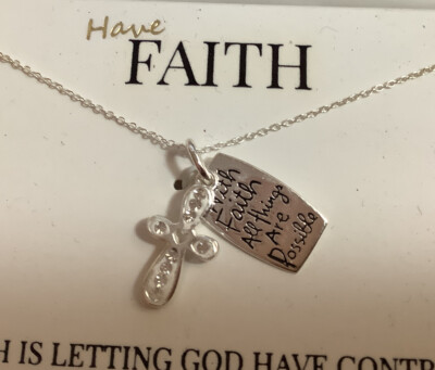 FOOTNOTES STERLING SILVER FAITH NECKLACE WITH CHARMS- NEW Great Gift | eBay