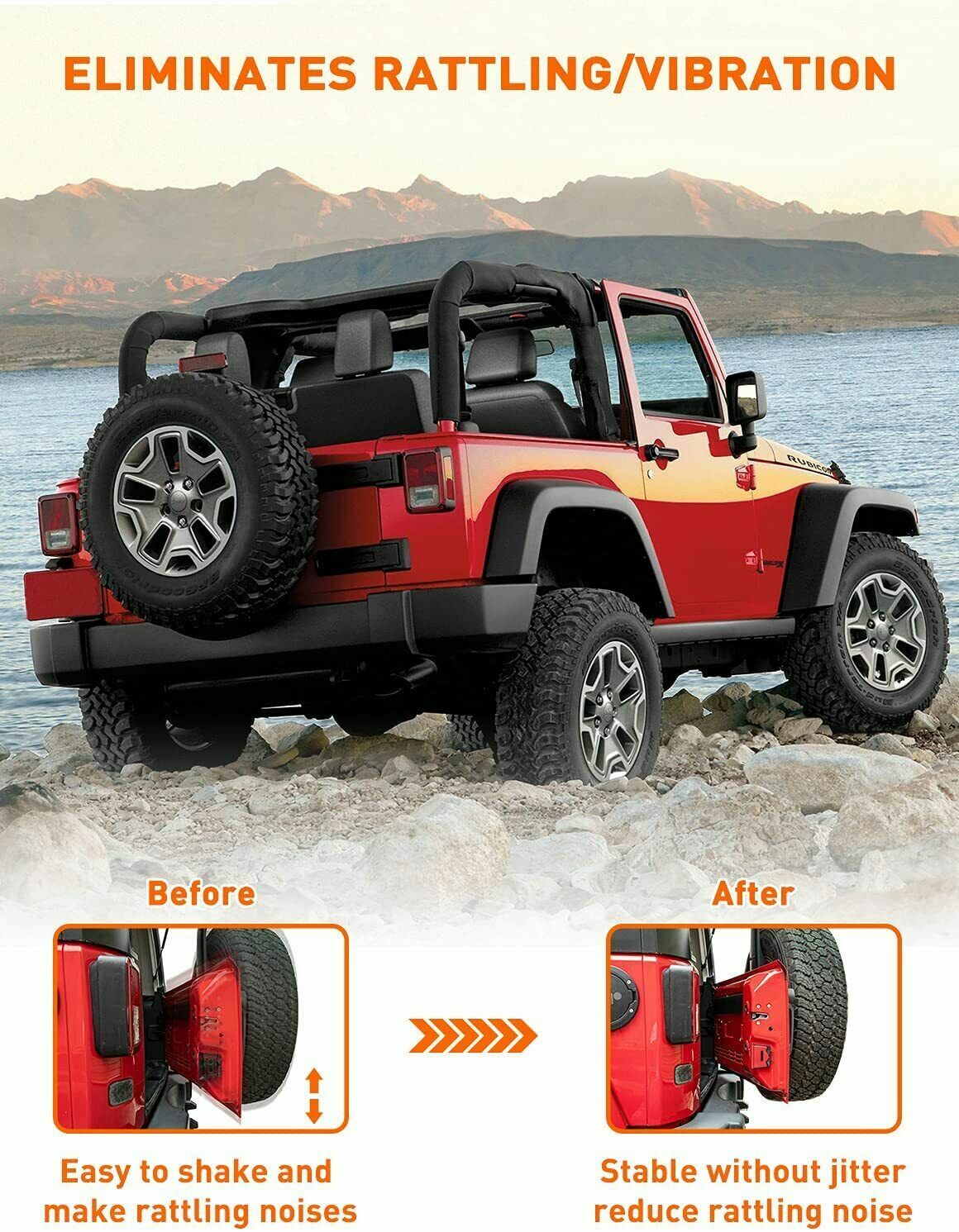 Rear Tailgate Latch Stopper limiter For Jeep Wrangler JK 2007-2017 Red ...