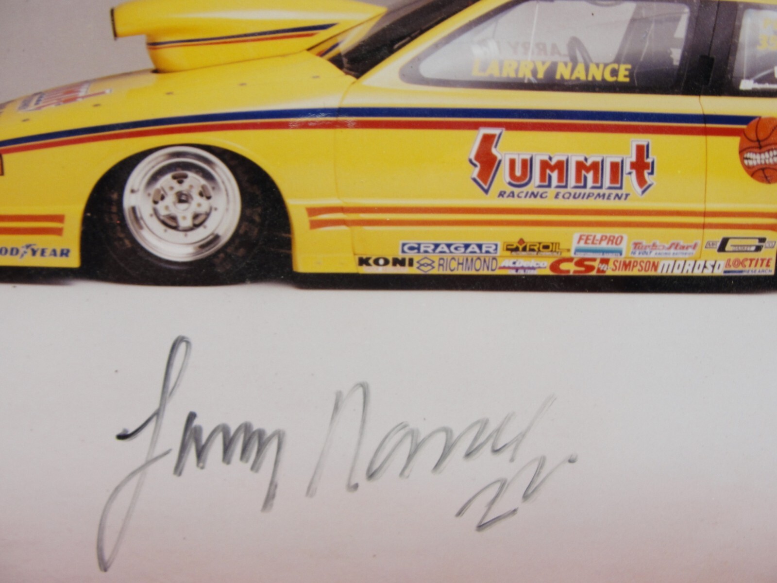 Larry Nance Sr. Summit Racing Pro Stock Autograph 6"x9" Drag Race Photo ...