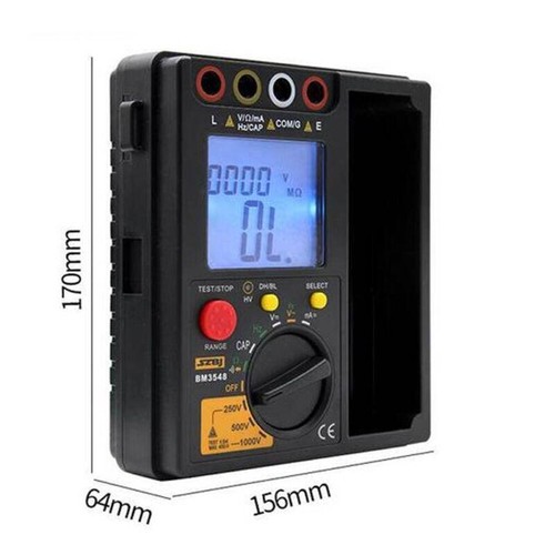 1000V Resistance Meter Digital Insulation Multimeter Megohmmeter Ohm ...