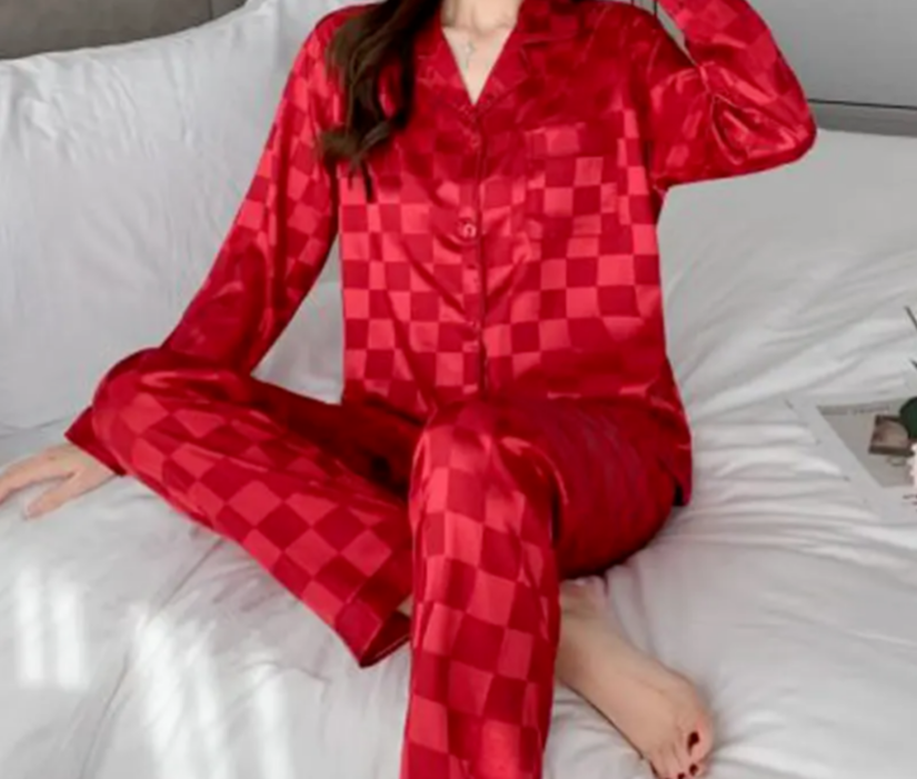 Red Silk Pajama Set | eBay