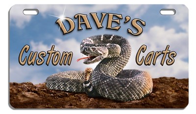 Rattlesnake Motorcycle License Plate Personalize Gifts Men Boys Snakes ...