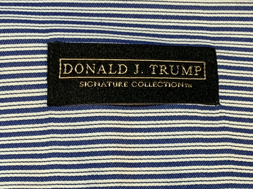 Donald J Trump Signature Collection Cotton 18 34/35 Blue Striped French ...