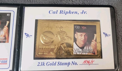 1995 American League Superstars Cal Ripken, Jr. 23K Gold Stamp Book | eBay