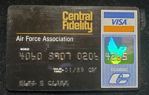 Air Force Association Central Fidelity Visa Credit Card ~ exp 1989 ...