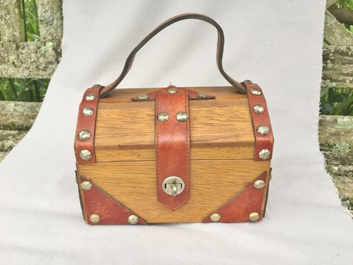 Mr. R Wooden Trunk Treasure Chest Purse Vintage Roger Van S Handbag ...