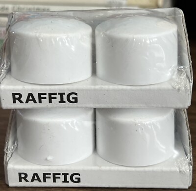 IKEA Raffig Finials Pair White 2 Sets 502.171.82 Screw In End Caps New ...