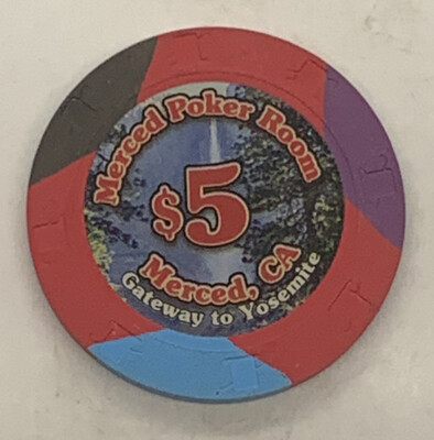 Merced Poker Room $5 Casino Chip Red CALIFORNIA Merced H&C | eBay
