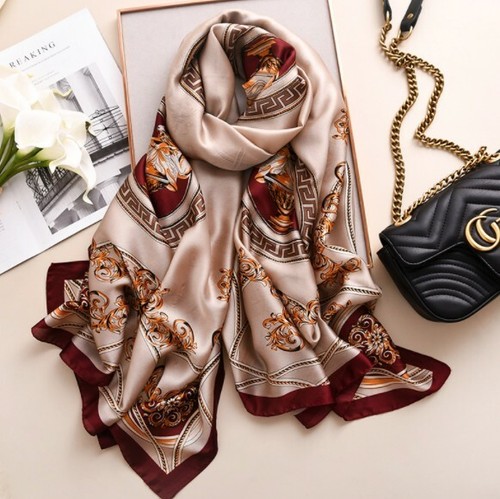 edel Halstuch Seide 180x90 orange Seidenschal Seidentuch Tuch ...