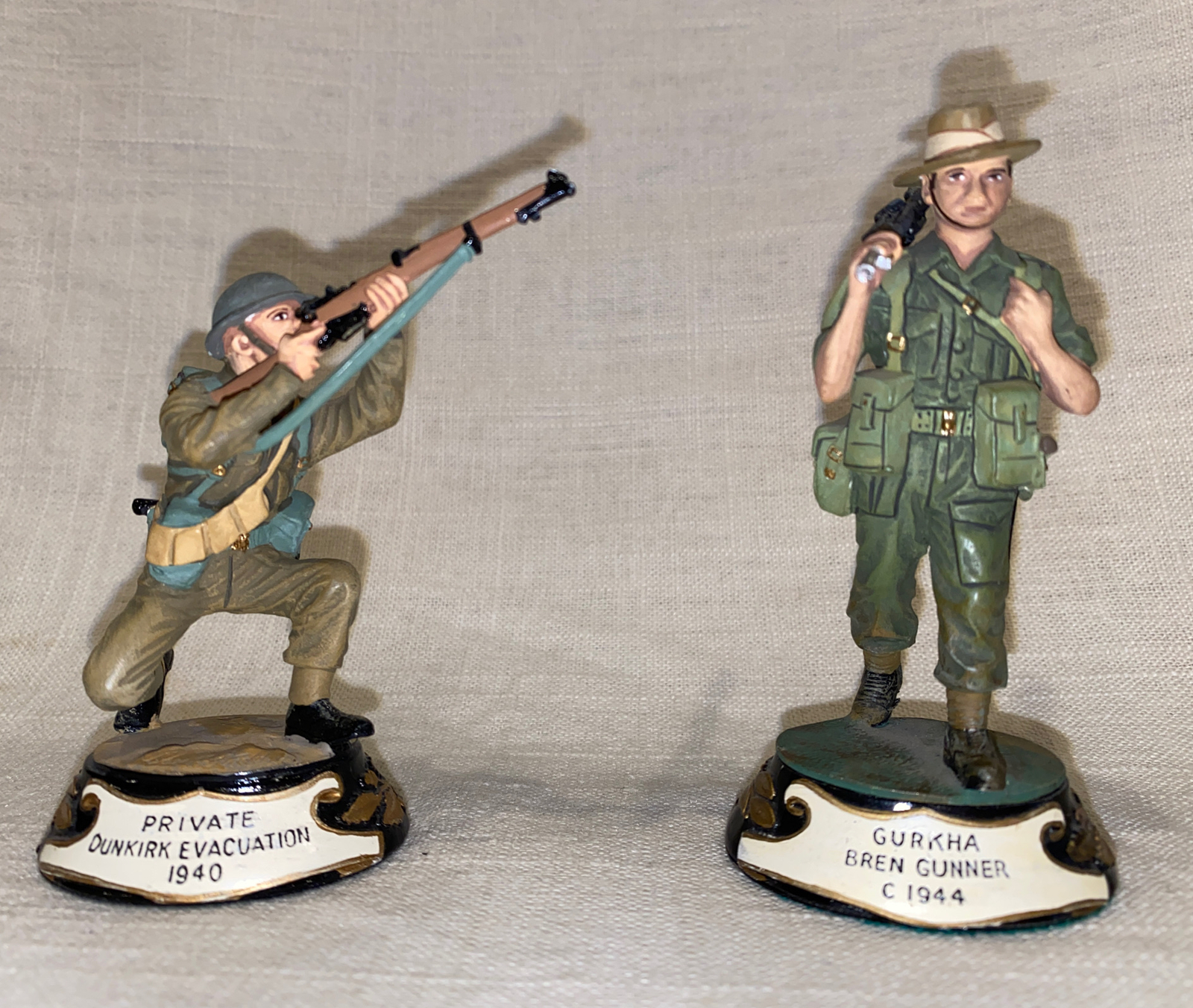 Rare Charles Stadden Pewter Figurines Painted Private Dunkirk&Gurkha ...