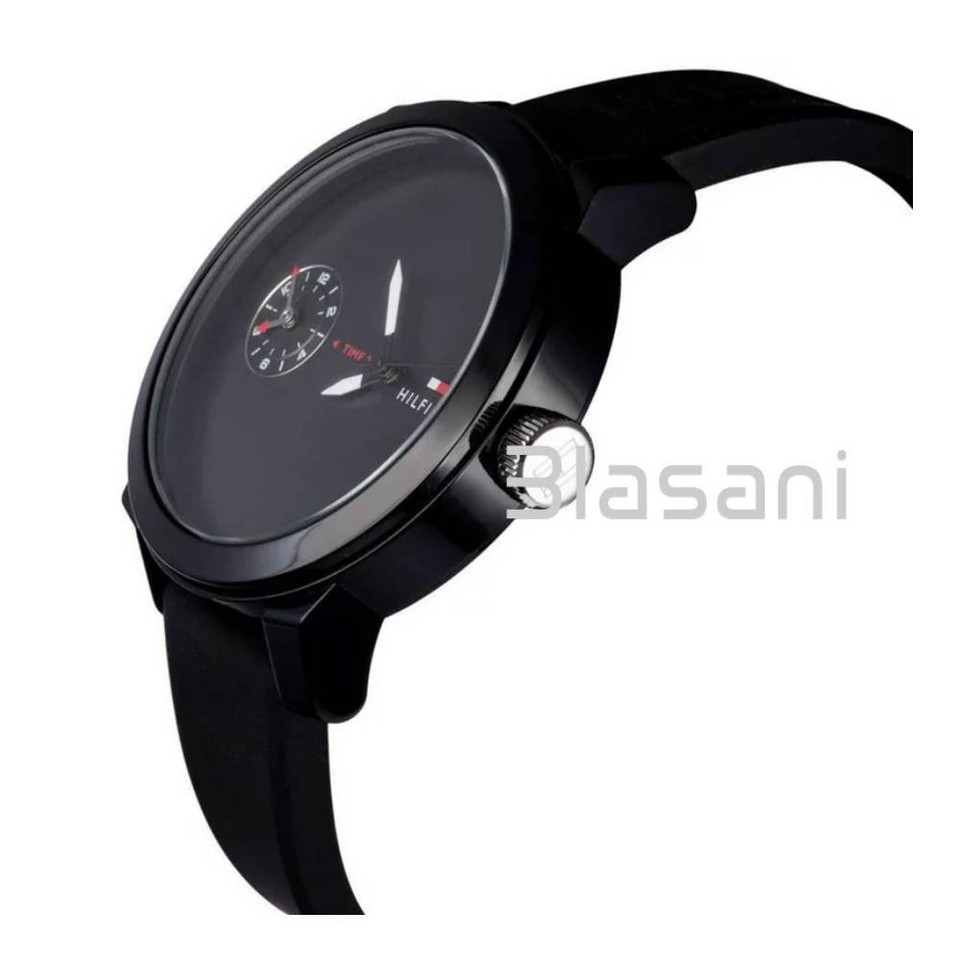 Tommy Hilfiger 1791326 Men's Black Silicone Band Watch 44mm | eBay