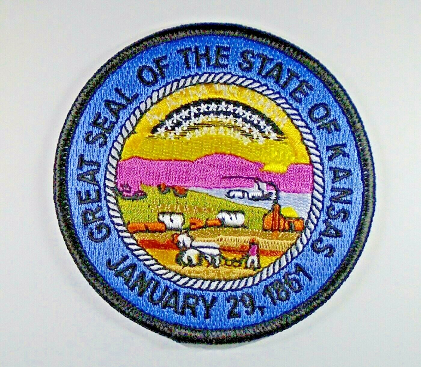 KANSAS STATE SEAL EMBROIDERED PATCH 3" - NEW | eBay