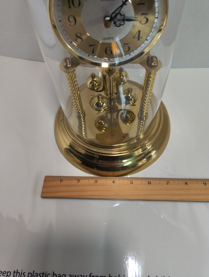 Quality Craftsmanship SLOAN German Clock Quartz w Glass Dome | eBay