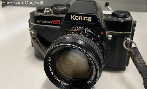 VTG Konica AutoFlex TC Film Camera w/Flash/Misc. Filters/Xtra Lens/Bag ...