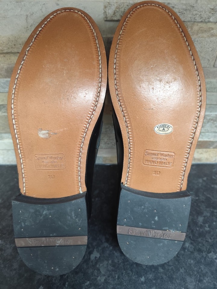 Samuel Windsor Black Loafers Formal Shoes Mens UK10 handmade. | eBay UK
