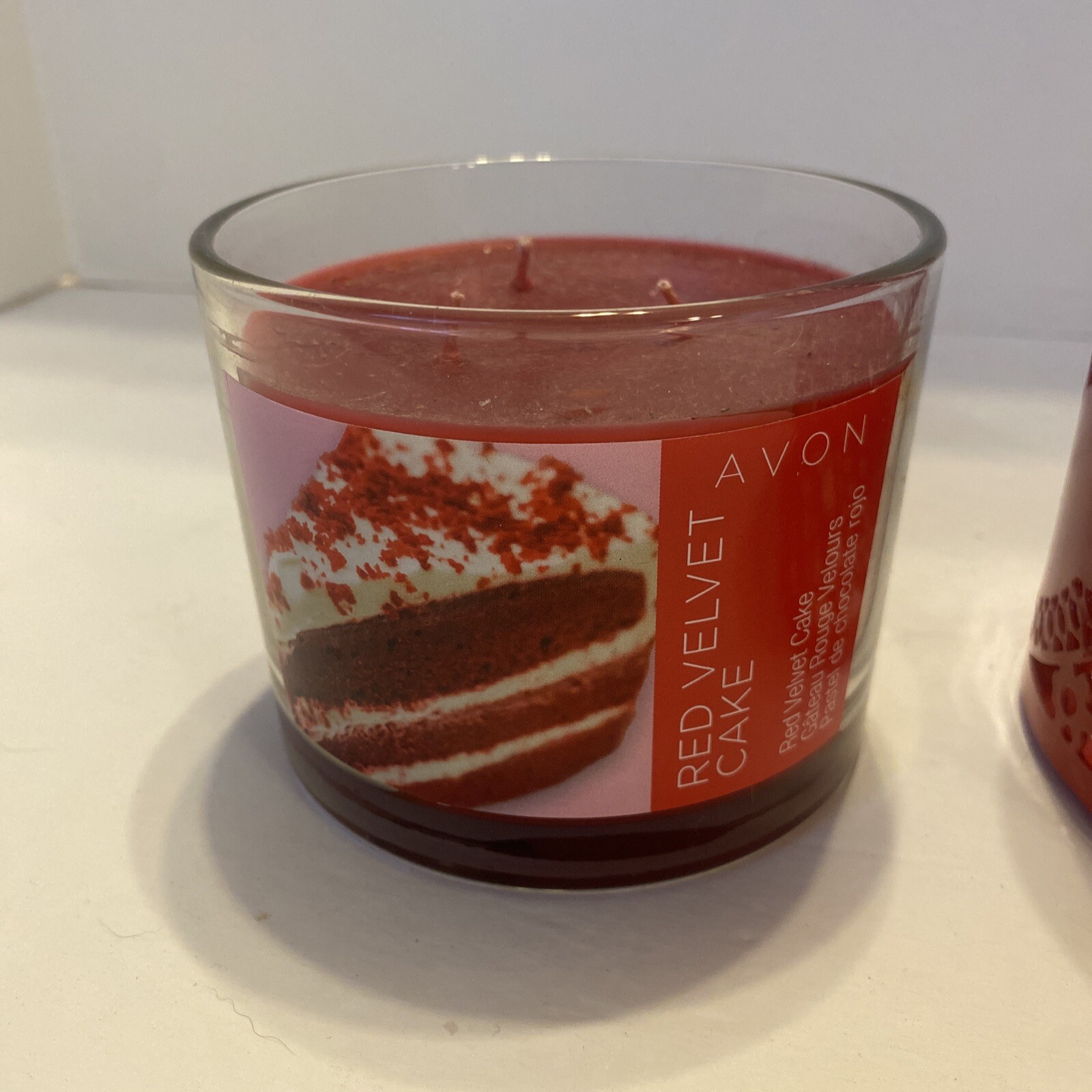 Avon Red Velvet Cake Jar Candle with Red Hearts Candle Holder | eBay