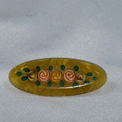 Vintage Small Roses Brooch Plastic Pin | eBay