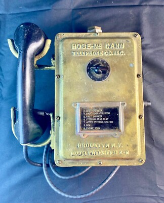 WW2 US NAVY Hose-McCann Telephone Co SOLID BRASS Ship Telephone ...