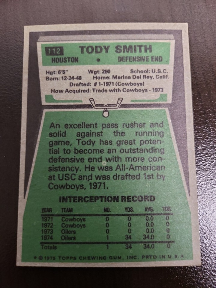1975 Topps Tody Smith card #112 | eBay