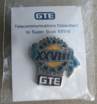 Super Bowl XXVIII GTE Telecommunications Pin Still in Package NFL ...