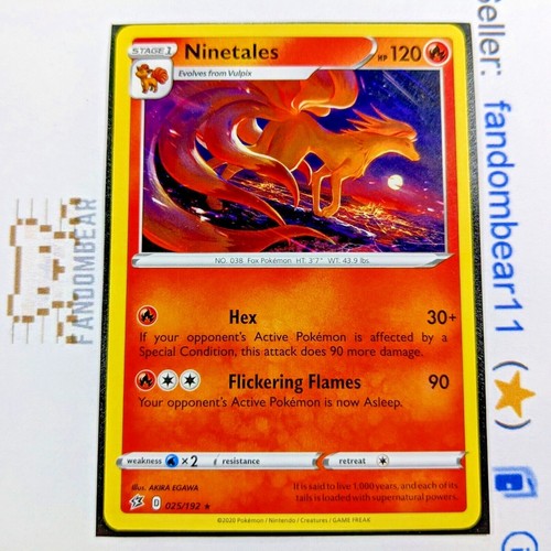 Ninetales RARE card 025/192 Sword & Shield Rebel Clash Non-Holo 2020 ...