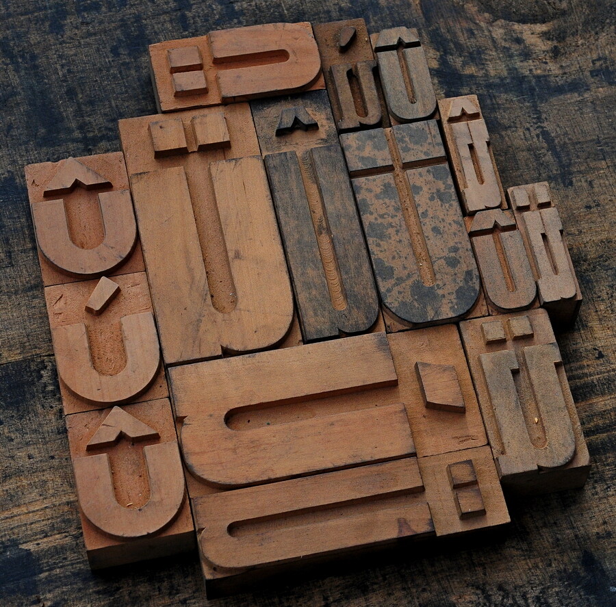 "ûùü" letterpress wooden printing blocks old wood type vintage typography rare. | eBay
