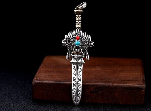 Men's Stainless Steel Amulet Sword Necklace Pendant New Lucky Jewelry ...