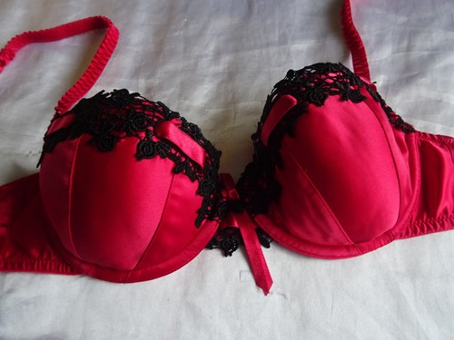 Adore Moi Size 36A Red Underwired padded Balconette Bra | eBay UK